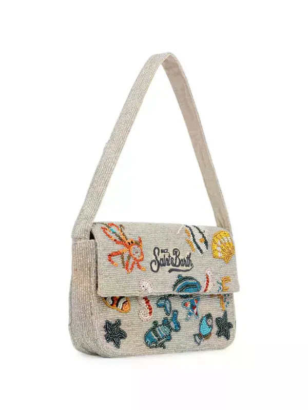 MC2 SAINT BARTH Pearl Bead-embellished Shoulder Bag - Silver