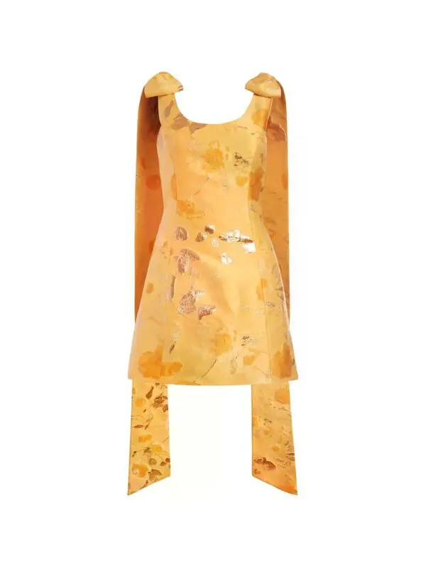 MARKARIAN Gita Floral Brocade A-line Mini Dress - Yellow
