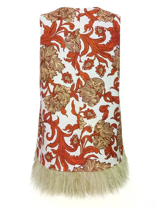 La DoubleJ La Scala Feather-detail Top - Red