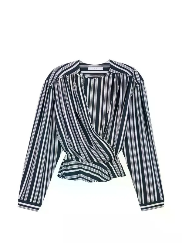 IRO PARIS Striped Wrap Blouse