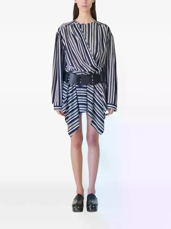 IRO PARIS Striped Wrap Blouse
