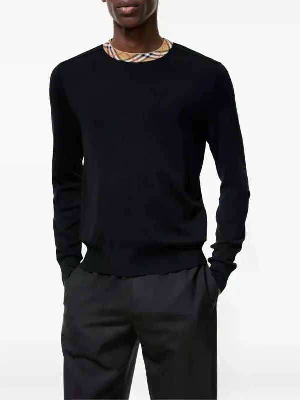 Burberry Check-trim Wool Sweater