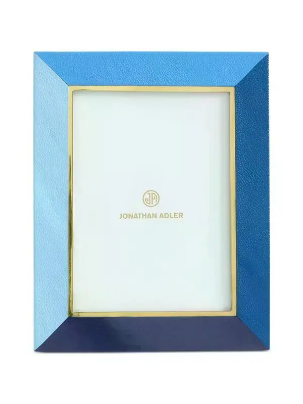 Jonathan Adler Perimeter Pebbled Leather Picture Frame - Blue