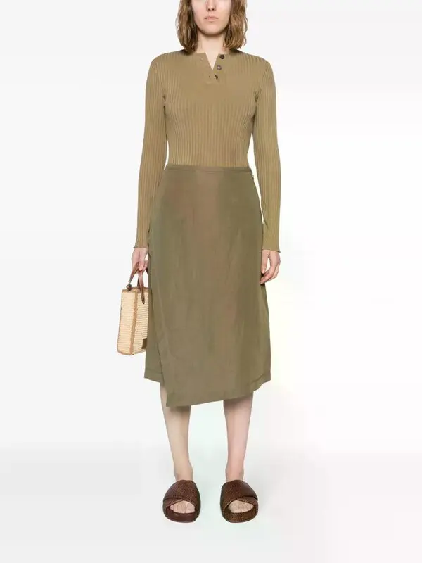 Vince Wrap-effect Straight Midi Skirt