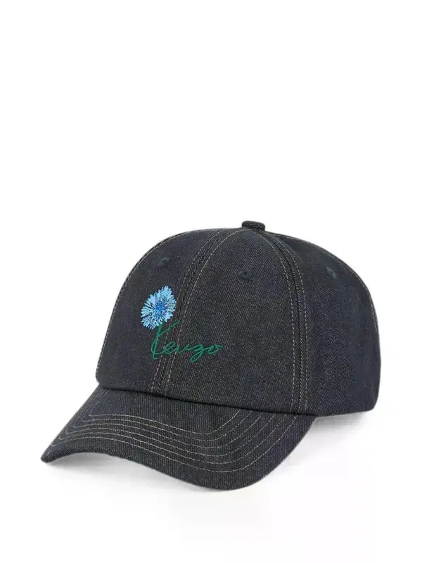 Kenzo Logo-embroidered Denim Baseball Cap - Blue