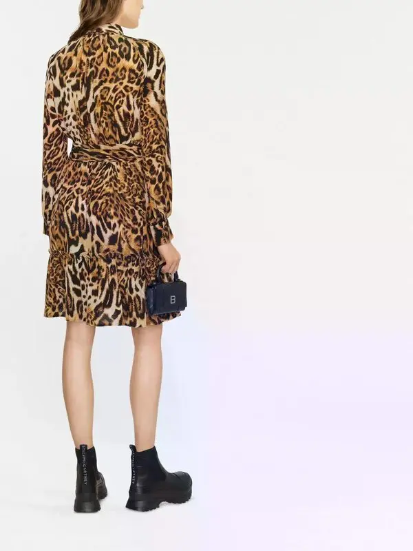Moschino Leopard Print Silk Mini Dress