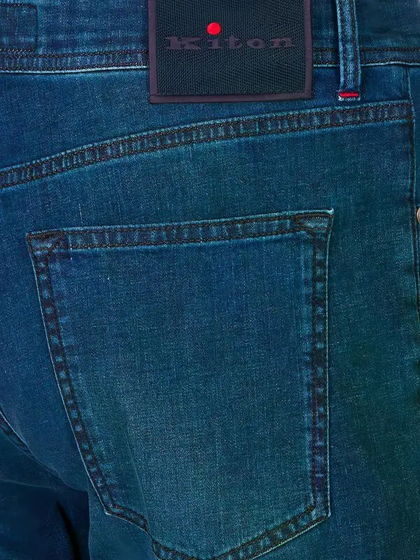 Kiton Logo Patch Jeans