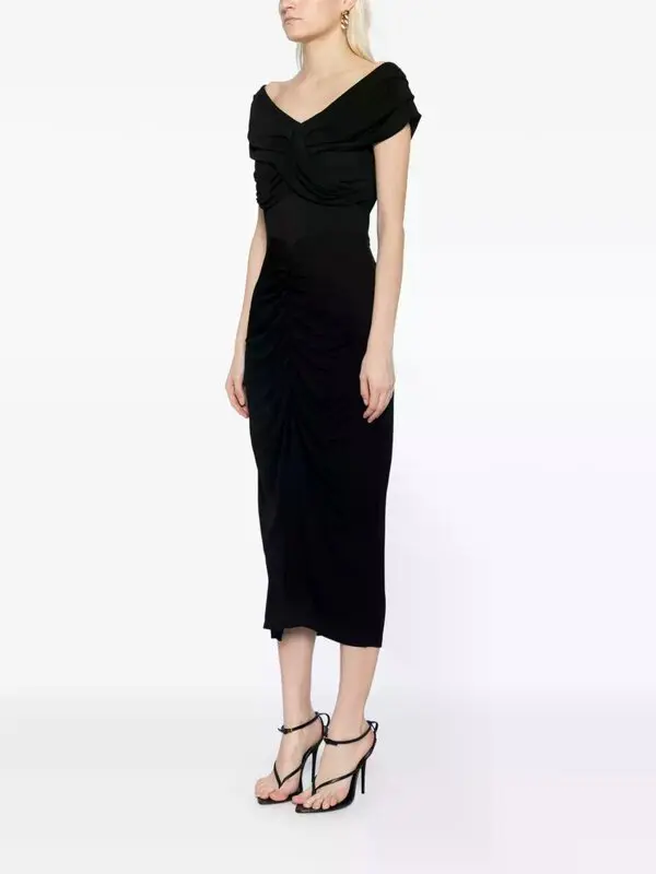 Diane Von Furstenberg Jersey Gathered Off-shoulder Dress