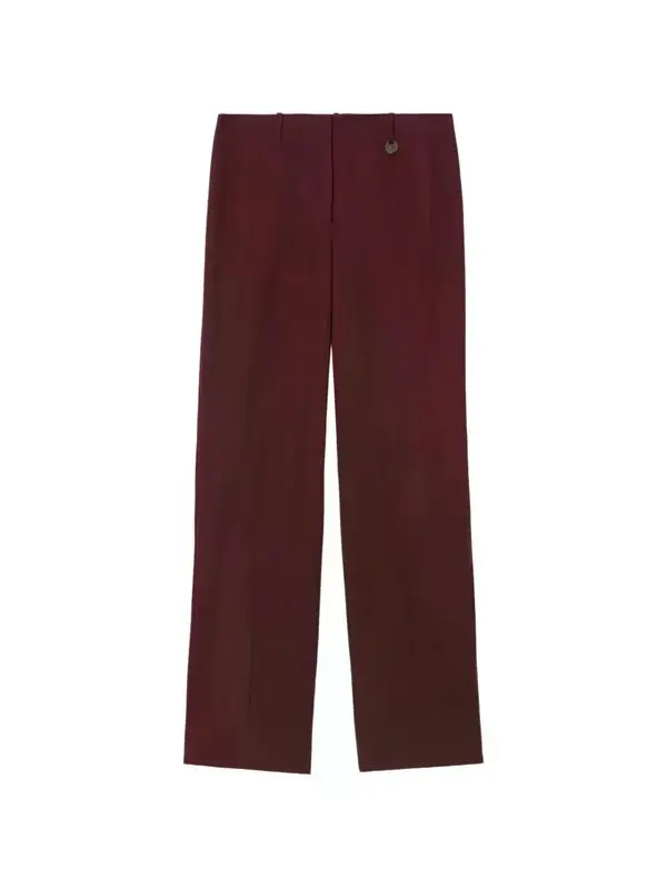 Burberry Logo Charm Straight-leg Wool Twill Trousers