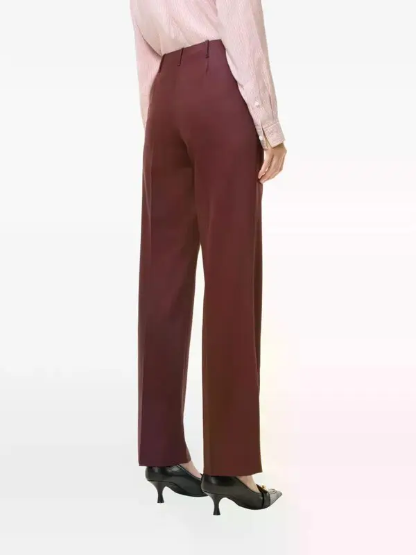 Burberry Logo Charm Straight-leg Wool Twill Trousers