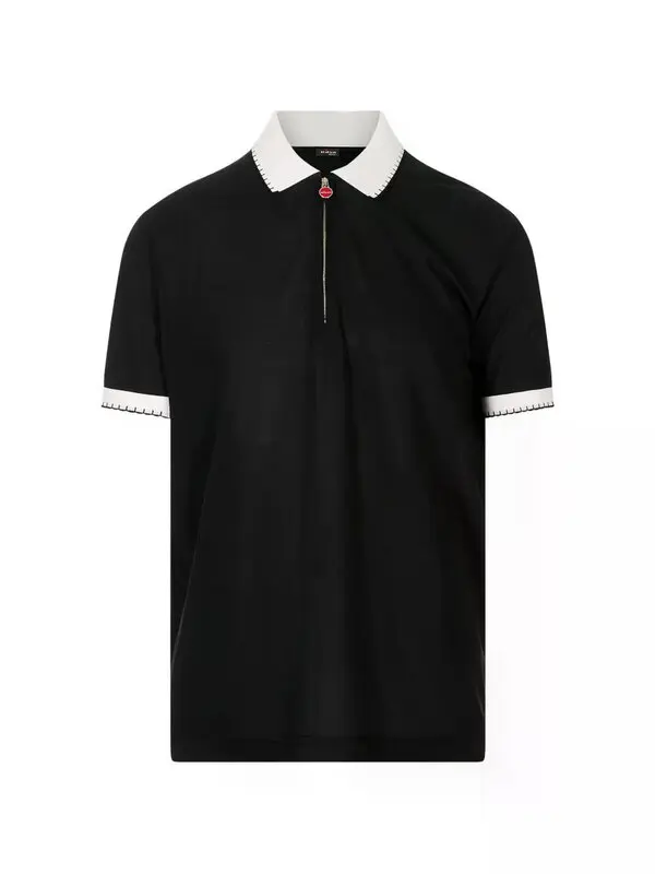 Kiton Logo-embroidered Zip-neck Polo Shirt