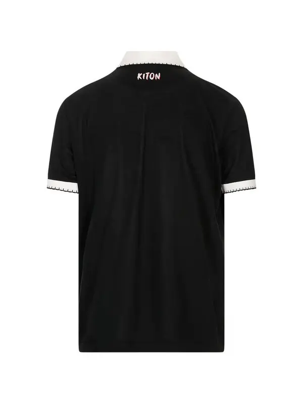 Kiton Logo-embroidered Zip-neck Polo Shirt