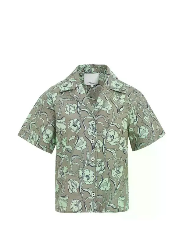 3.1 Phillip Lim Short Sleeve Floral Print Shirt