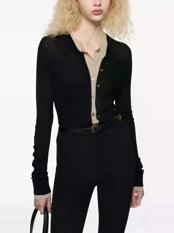 Acne Studios Layered Button-up Cardigan In Fine Silk-wool