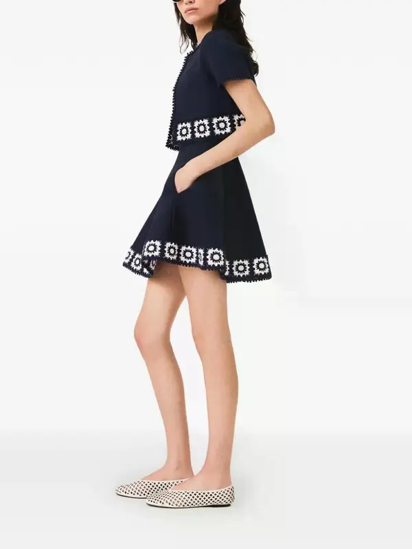 Maje Crochet Trim Cropped Cardigan