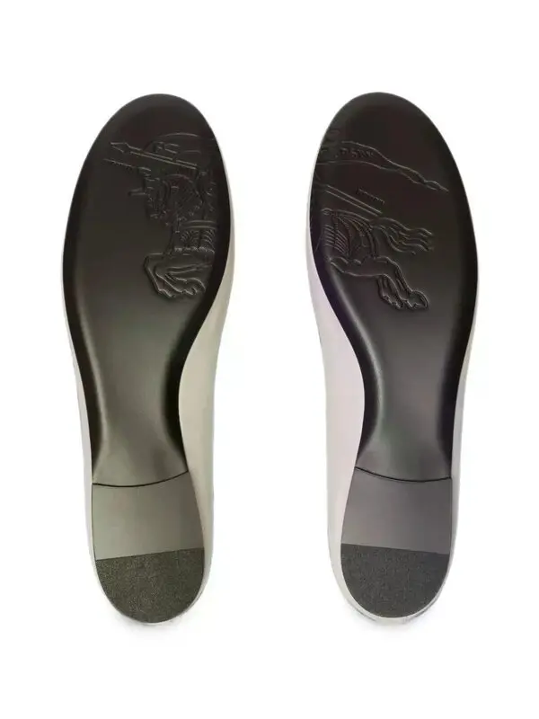 Burberry Check-trim Leather Ballerinas