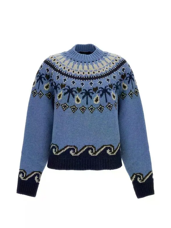 Alanui Jacquard Knit Sweater - Blue