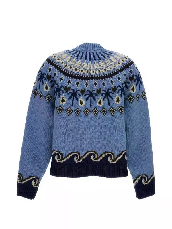 Alanui Jacquard Knit Sweater - Blue