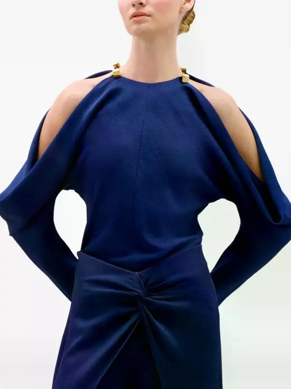 Silvia Tcherassi Kina Cold-shoulder Blouse