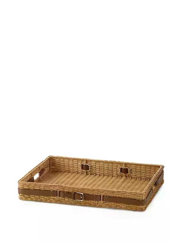 Ralph Lauren Buckle-detail Wicker Tray - Brown
