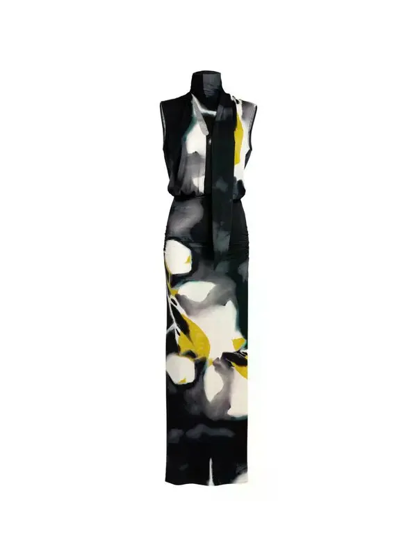 Silvia Tcherassi Navy Floral Print Maxi Dress - Blue