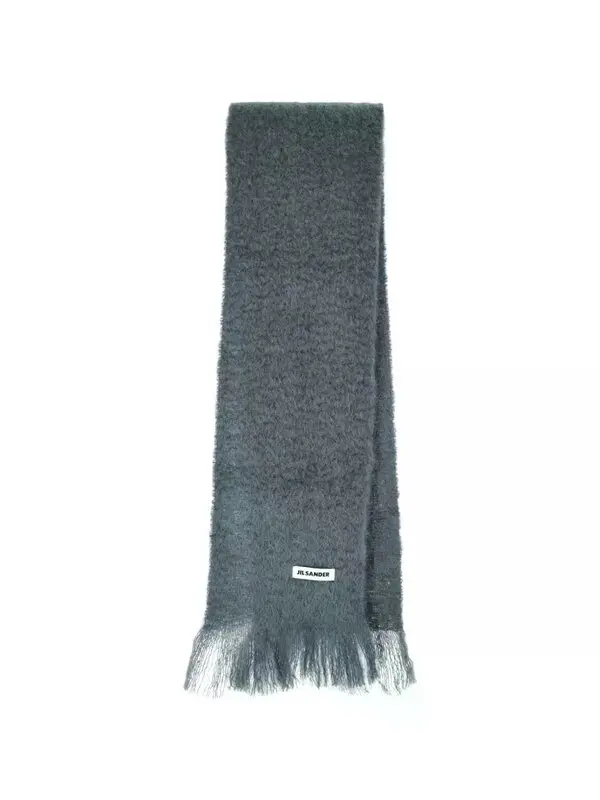JIL SANDER Fringed Brushed-finish Scarf - Grey