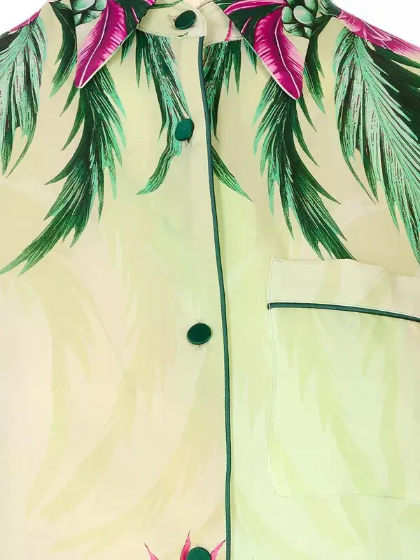 F.R.S FOR RESTLESS SLEEPERS Tropical Print Silk Shirt