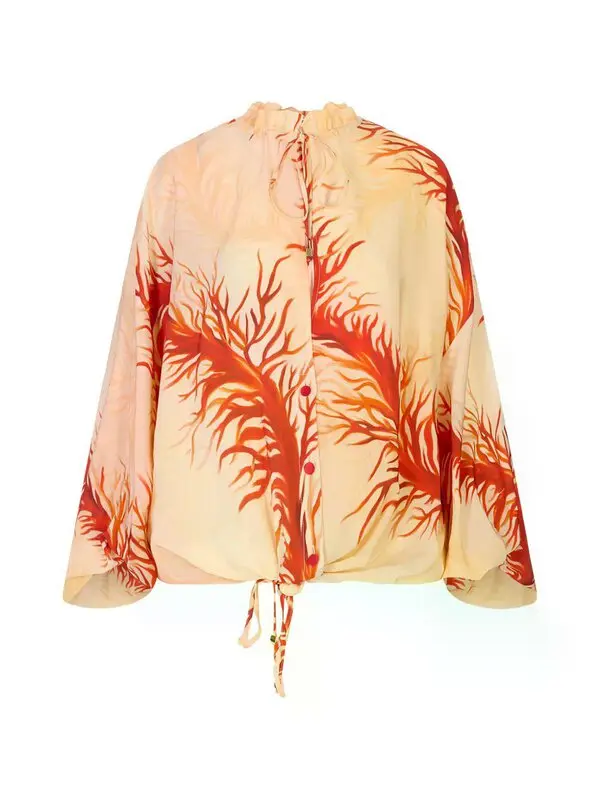 F.R.S FOR RESTLESS SLEEPERS Coral Print Blouse