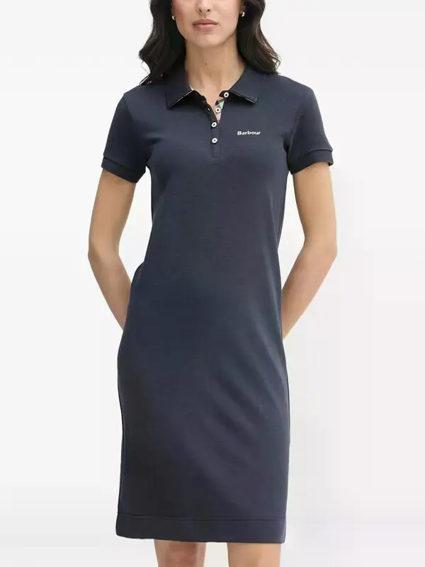 Barbour Logo Embroidered Piqué Mini Dress