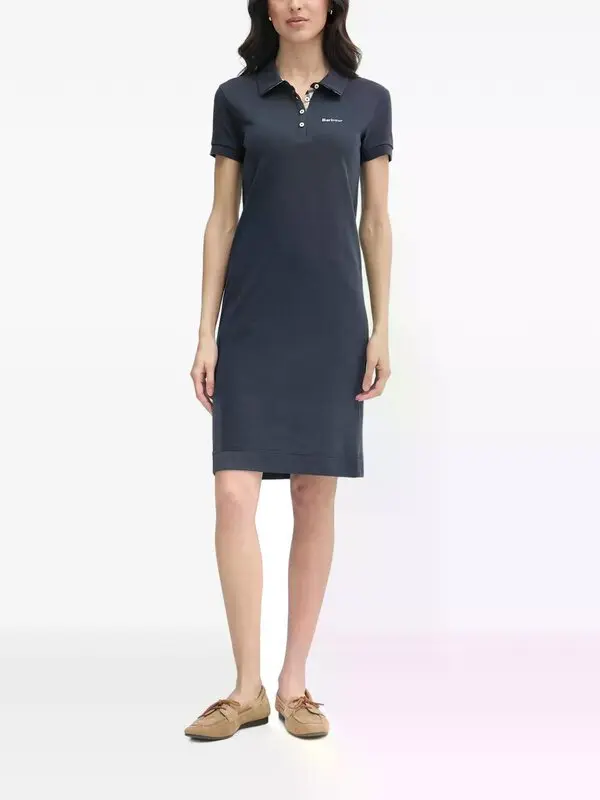 Barbour Logo Embroidered Piqué Mini Dress