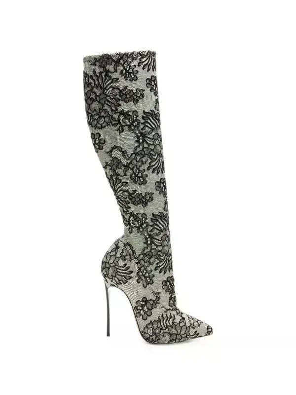 Casadei Blade Pandora Lace-effect Boots - Grey