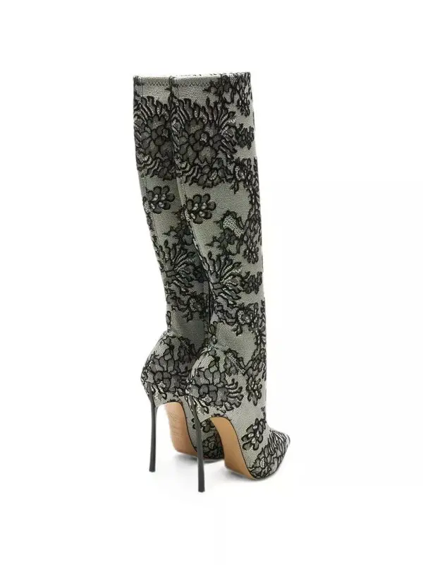 Casadei Blade Pandora Lace-effect Boots - Grey