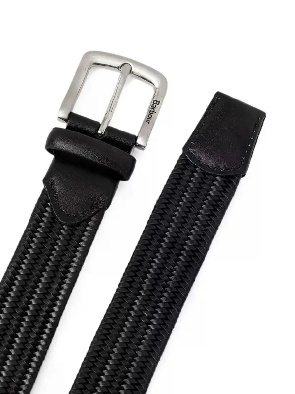 Barbour Braided Leather Belt - Black