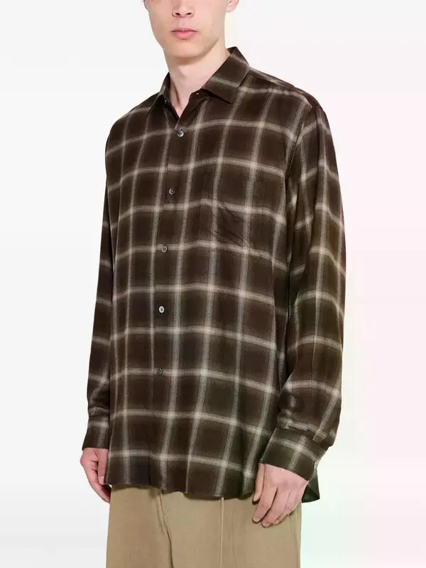 SSSTEIN Check-pattern Oversized Shirt