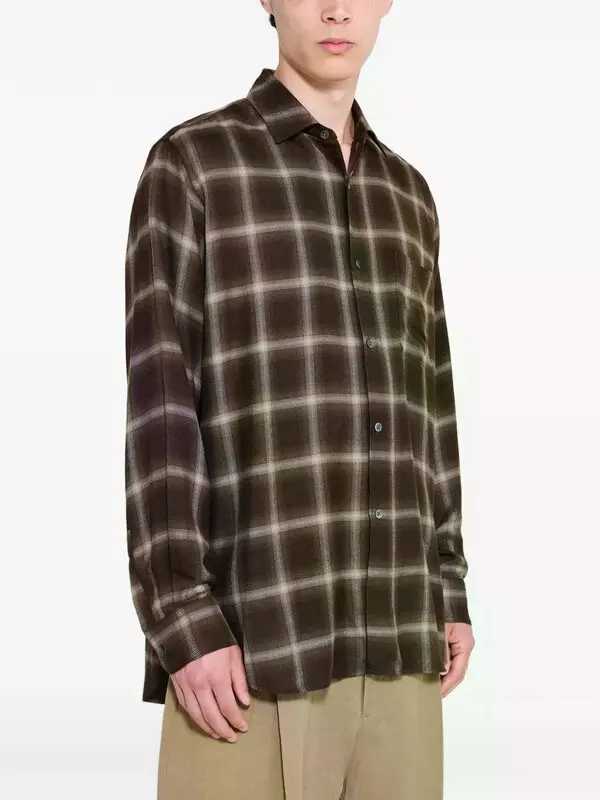 SSSTEIN Check-pattern Oversized Shirt