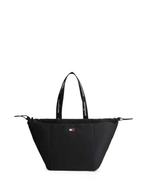 Tommy Hilfiger Logo Patch Drawstring Tote Bag - Black