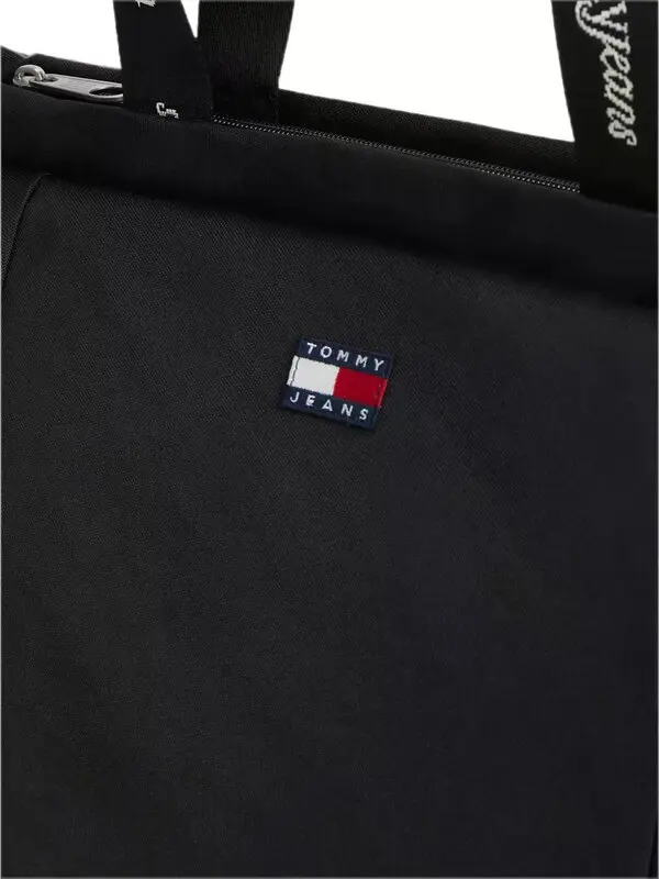 Tommy Hilfiger Logo Patch Drawstring Tote Bag - Black