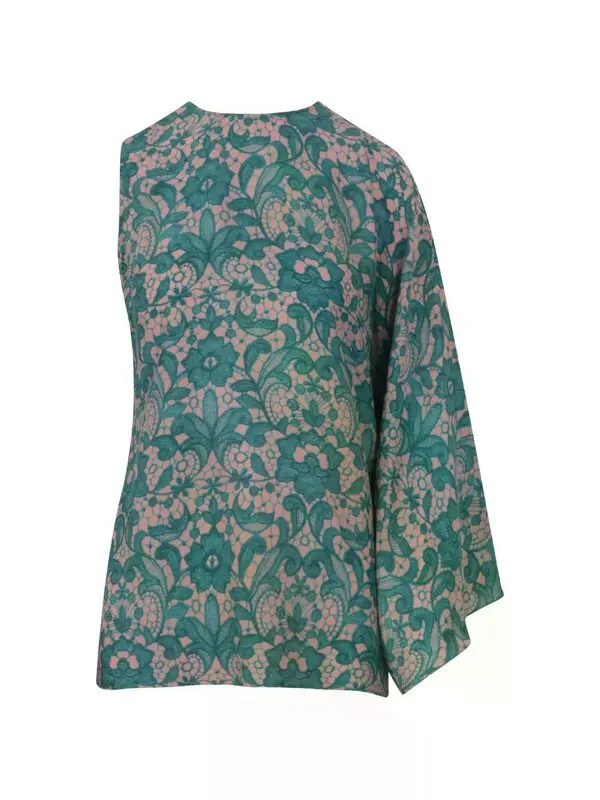 GIANLUCA CAPANNOLO One-shoulder Lace-print Top