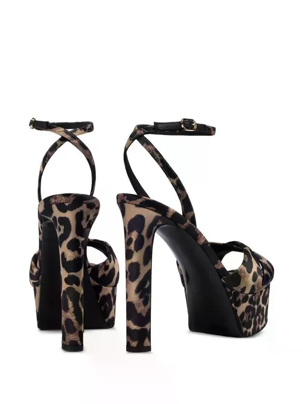 LE SILLA Odette Leopard-print Sandals - Neutrals