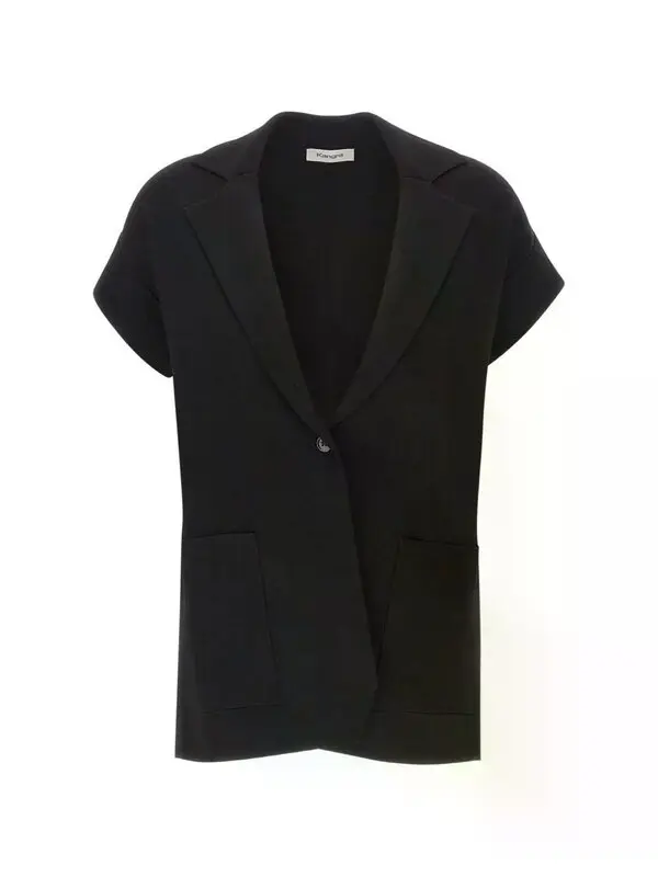 KANGRA Short-sleeve Knitted Blazer - Black
