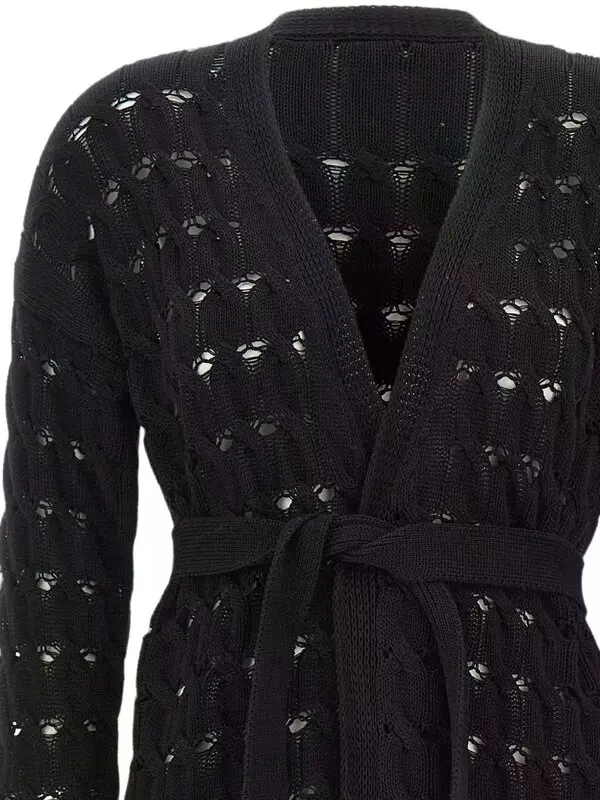 KANGRA Open-knit Belted Cardigan