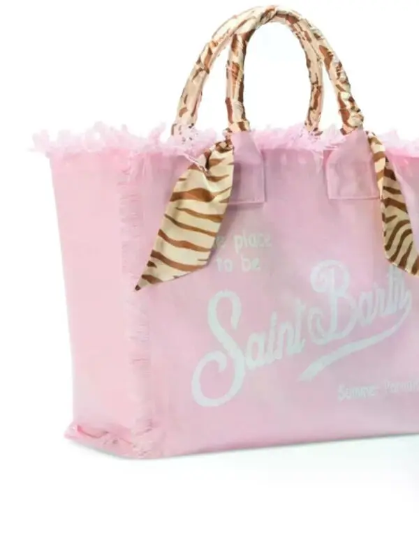 MC2 SAINT BARTH Logo-print Fringed Tote Bag - Pink