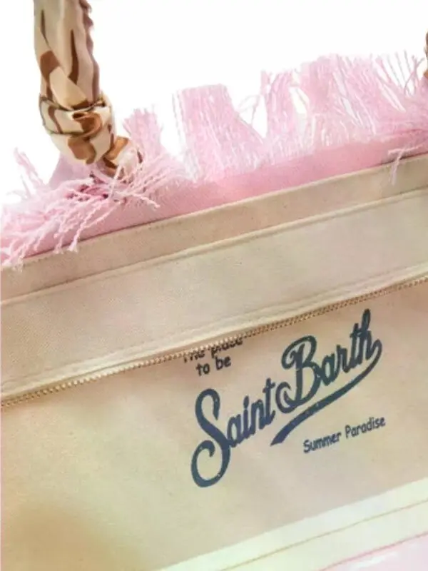 MC2 SAINT BARTH Logo-print Fringed Tote Bag - Pink