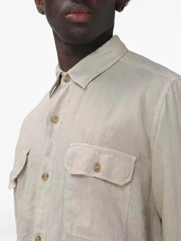 BROOKSFIELD Utility-pocket Linen Shirt