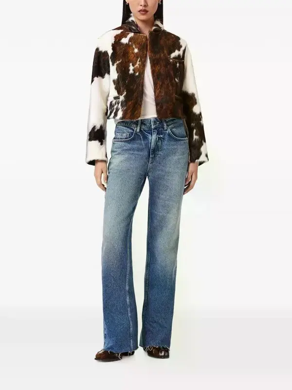 ALLSAINTS Upton Dapple Cow-print Cropped Jacket