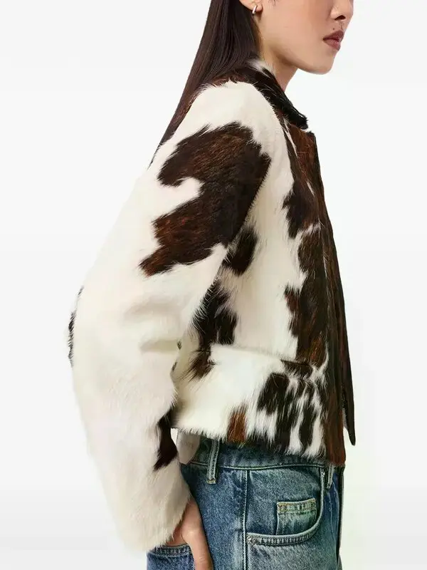 ALLSAINTS Upton Dapple Cow-print Cropped Jacket