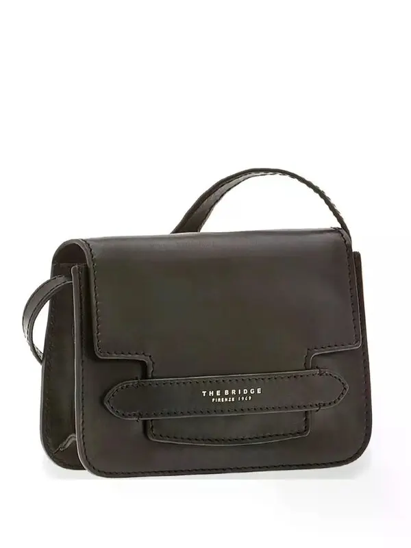 THE BRIDGE Logo-print Leather Cross Body Bag - Black