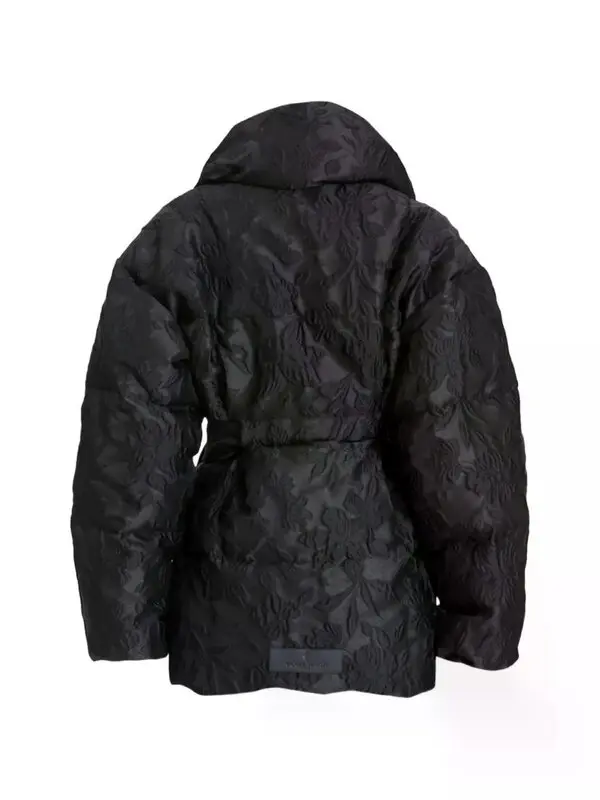 Nicole Benisti Floral-jacquard Belted Puffer Jacket