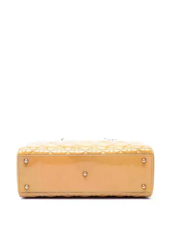Dior Large Patent Cannage Lady Satchel - Yellow