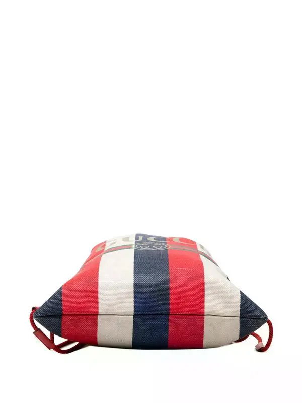 Gucci Canvas Sylvie Baiadera Web Drawstring Backpack